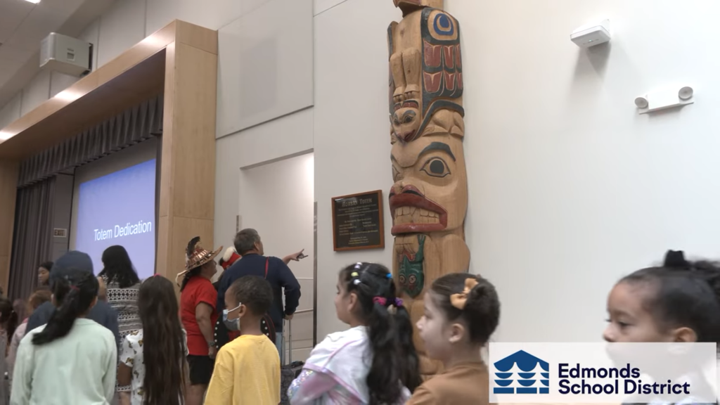 Spruce Elementary dedicates totem pole's new place in cafeteria for ...