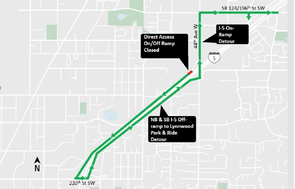 HOV direct access ramp on 46th Ave W to close overnight June 1 ...