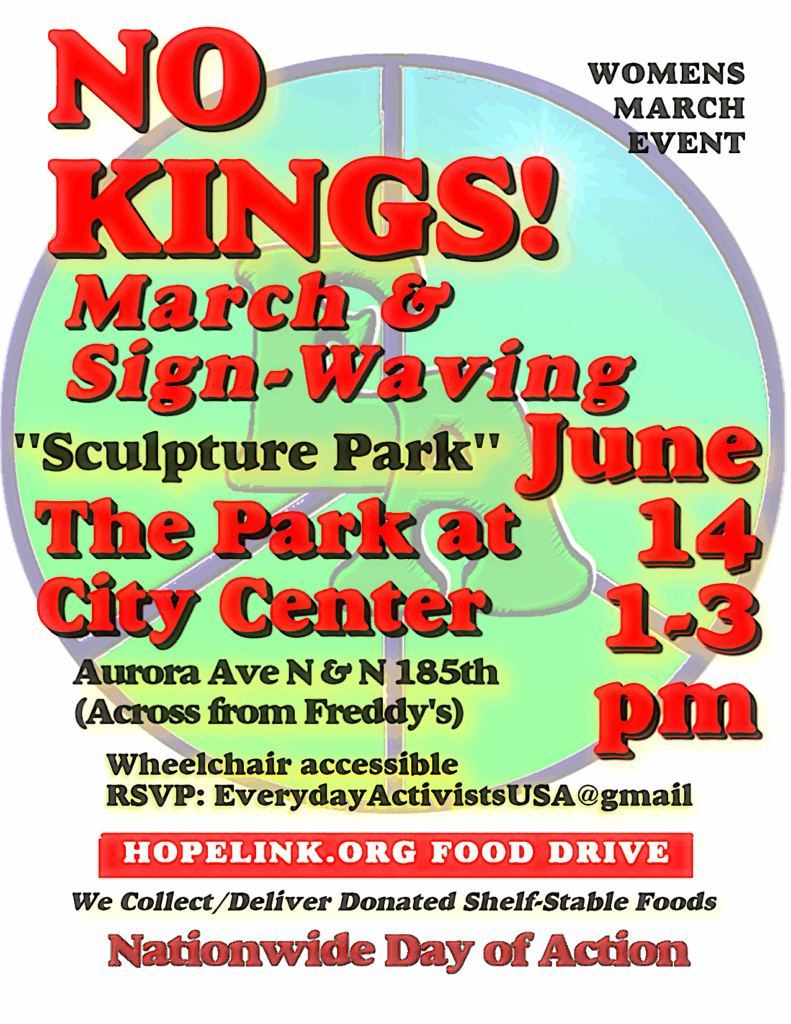 Democracy not Oligarchy, "No Kings" March and Sign-waving in Shorelin ...