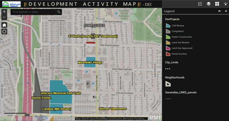 Mountlake Terrace updates interactive Development Activity Map ...