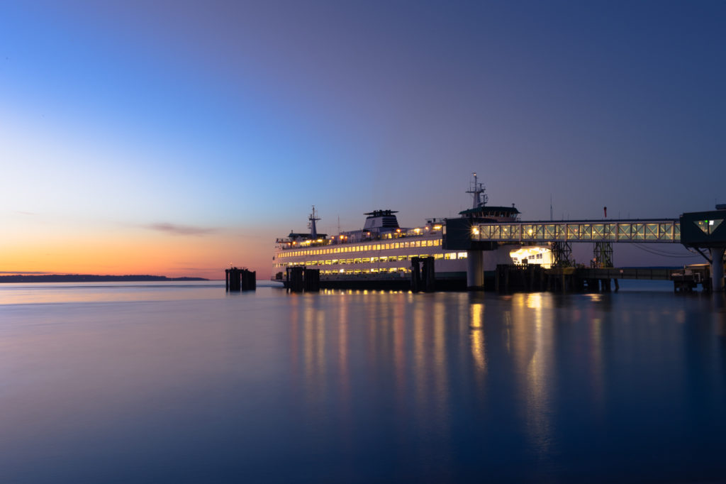 Edmonds scenic: Ferry at sunset - My Edmonds News
