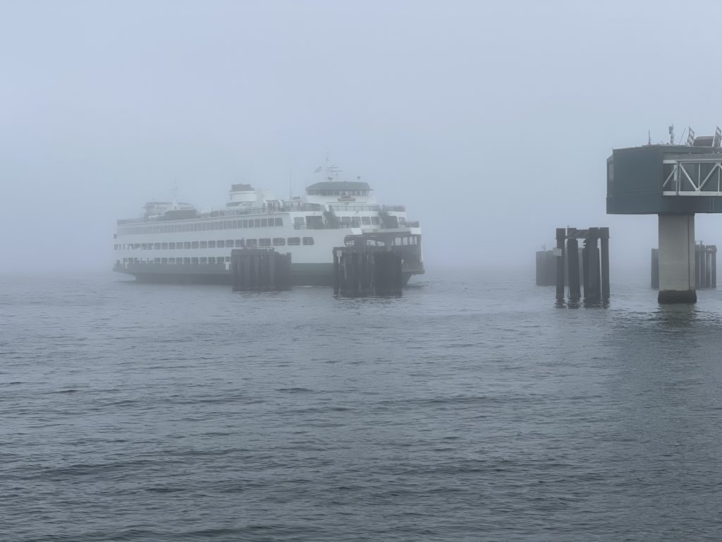 Scene in Edmonds: Ferry in the fog - My Edmonds News