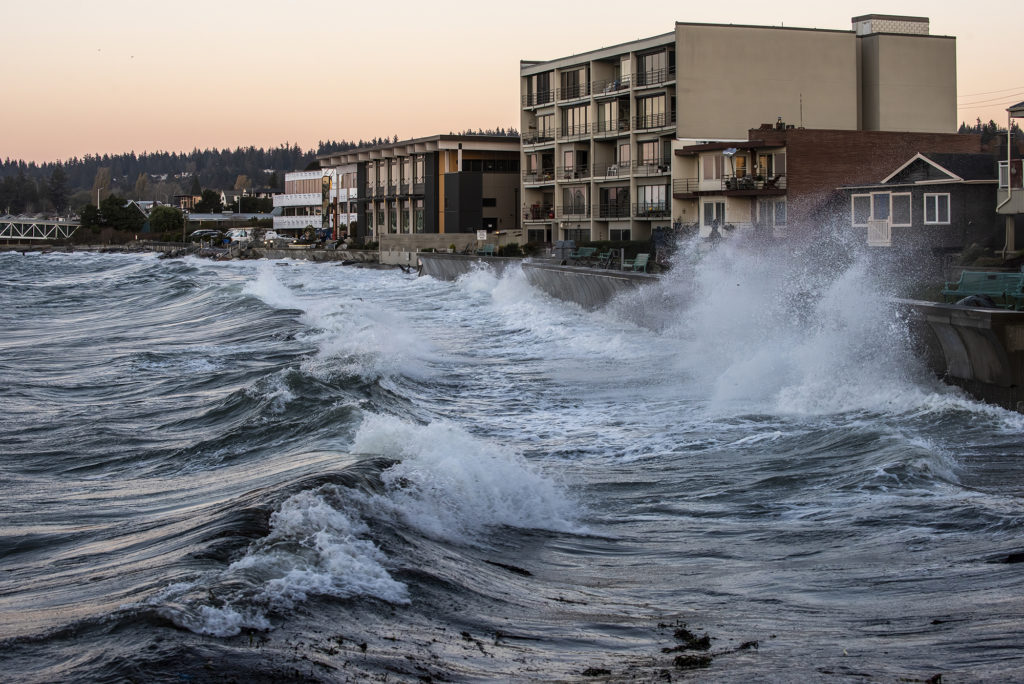 Scene in Edmonds: Wild waves on waterfront - My Edmonds News