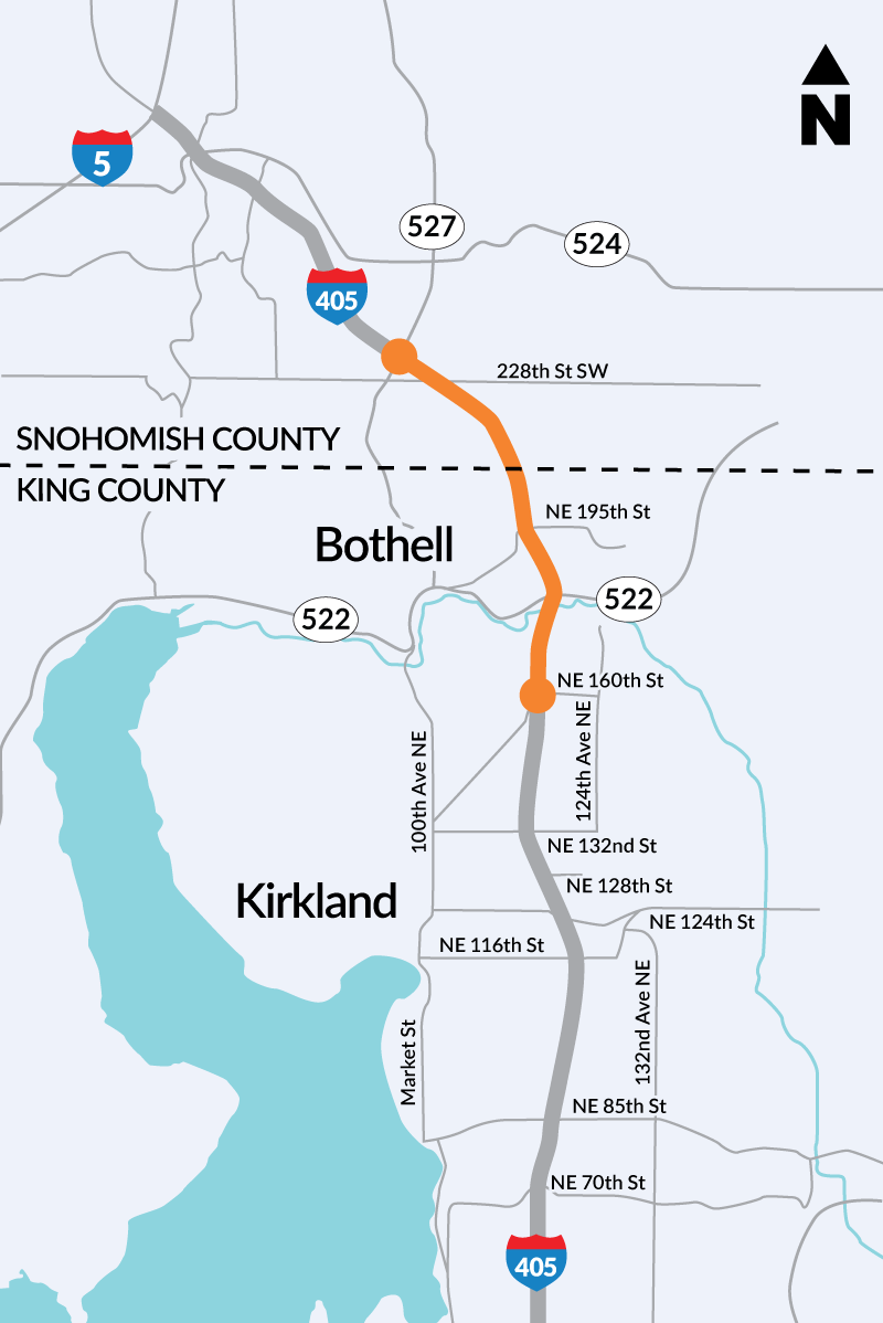 Expect full closure of southbound I-405 in Bothell for paving Sept. 6-9 - My Edmonds News