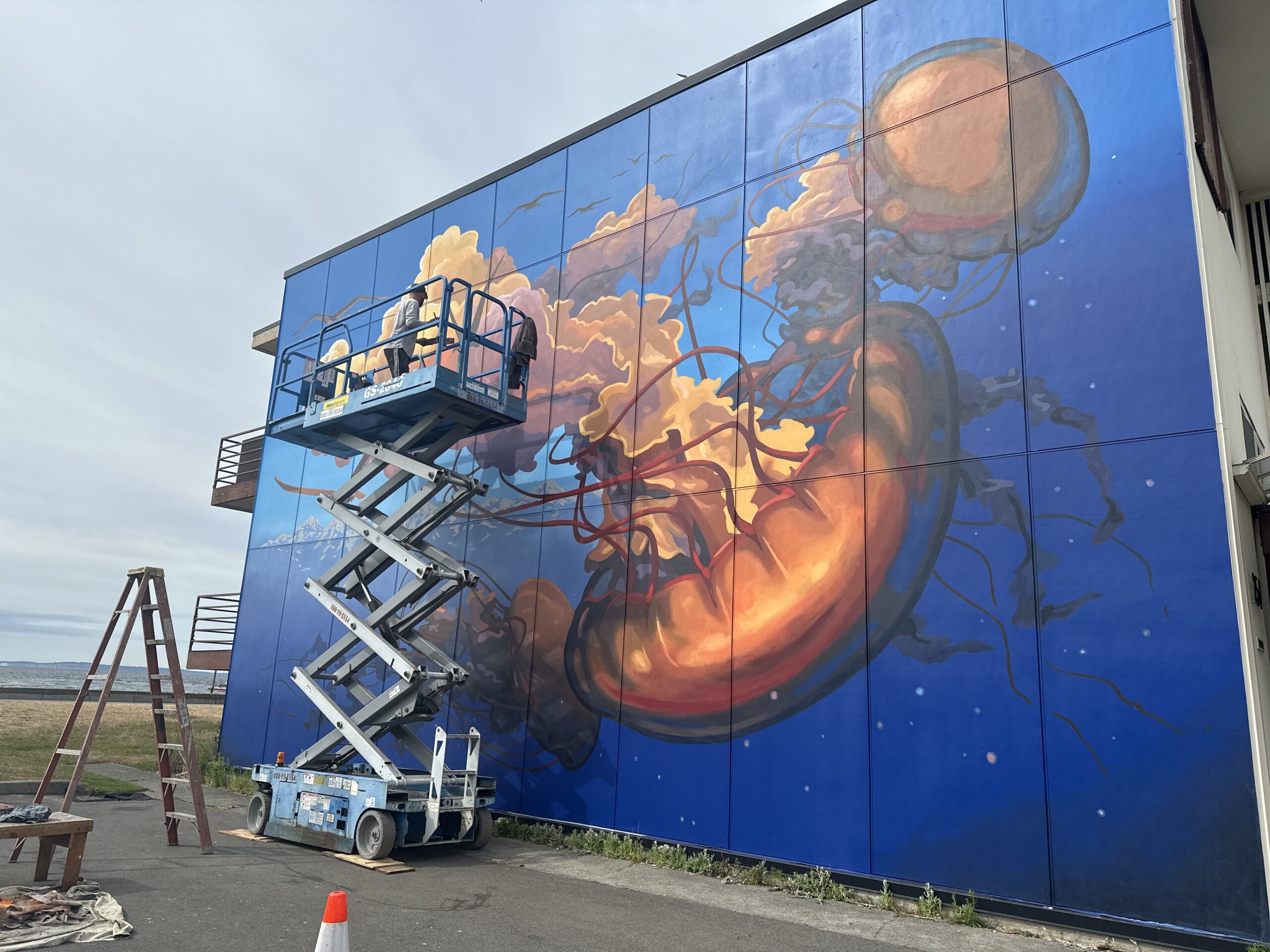 New Edmonds mural 'Drift' celebrates magic of Puget Sound - above and ...