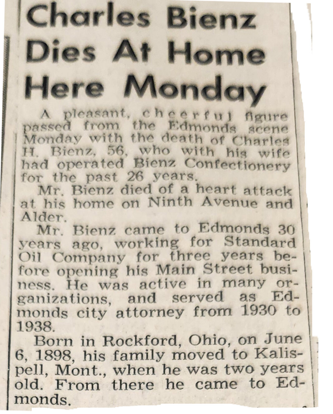 In Days Gone By: Charles and Adda Bienz and the Bienz Confectionery ...