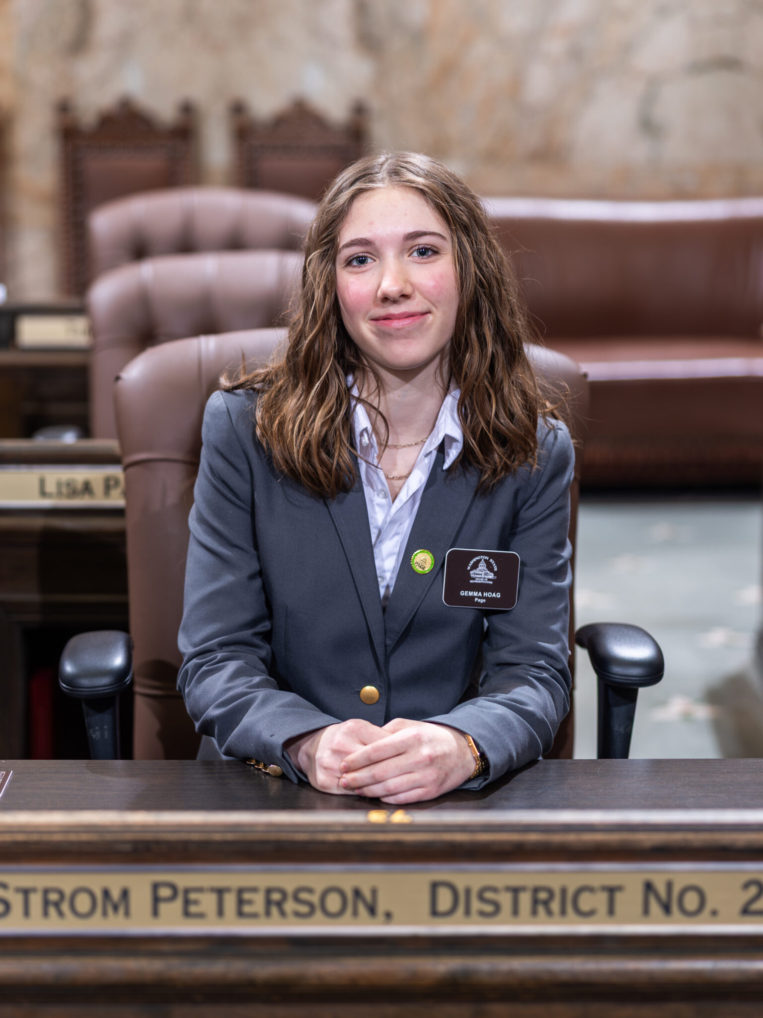 Gemma Hoag serves as page for Rep. Strom Peterson - My Edmonds News