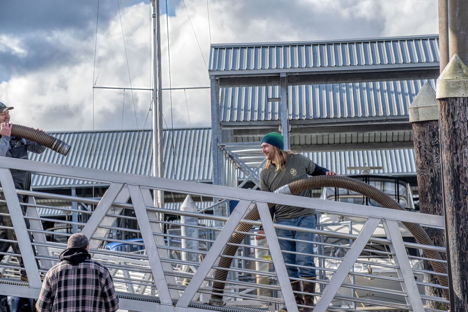 Scene in Edmonds: Setting up the coho net pen - My Edmonds News